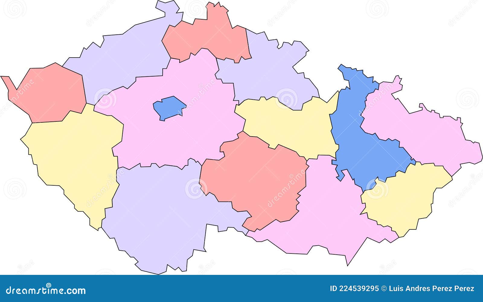 Map of Czech Republic To Study with Outline Stock Vector - Illustration ...