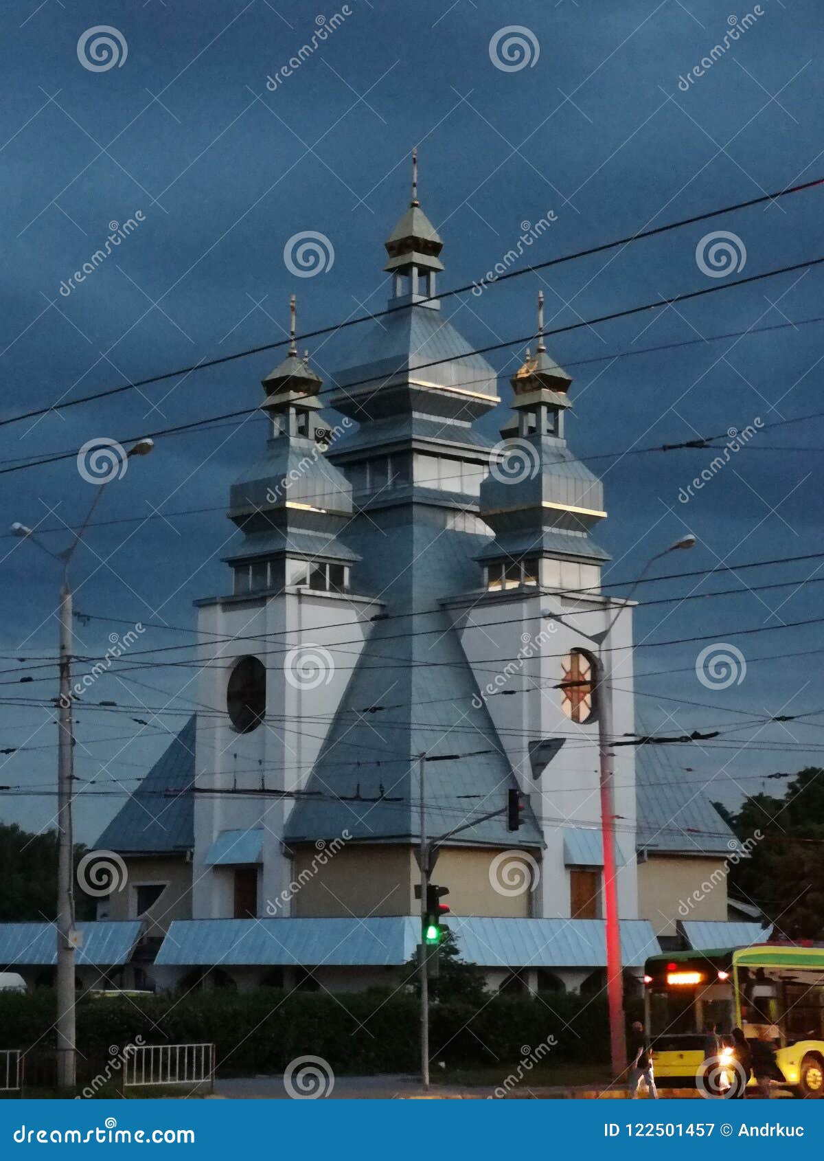 Cherch stock image. Image of night, modern, cherch, dark - 122501457