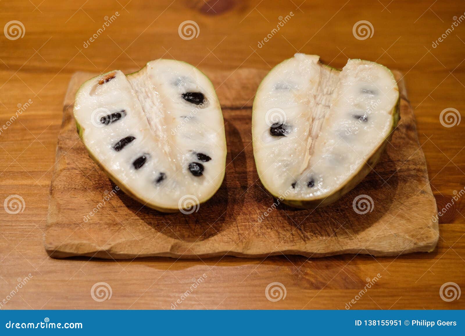 Cherimoya, an Interesting Fruit with a Lot of Seeds Stock Image - Image ...