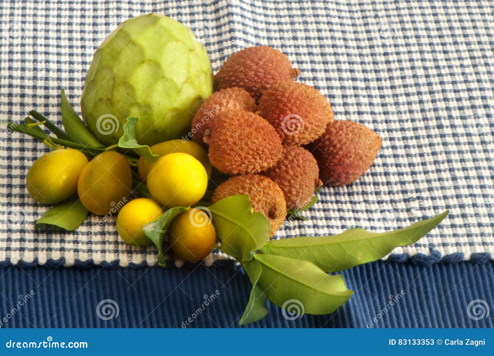 A Cherimoya, Lychee, Chinese Mandarin Stock Image - Image of healthy ...