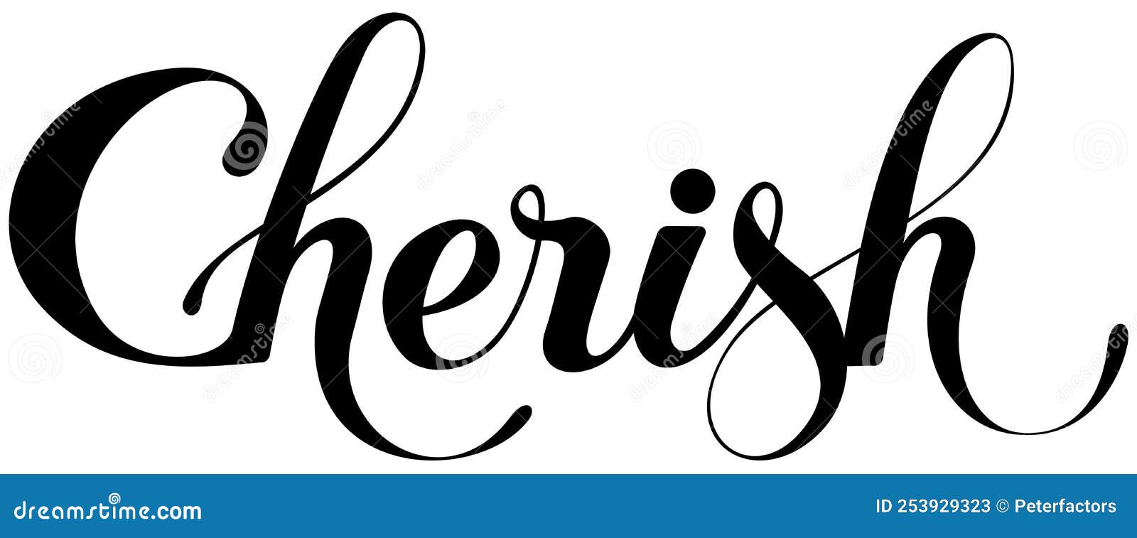 Cherish - Custom Calligraphy Text Stock Vector - Illustration of ...
