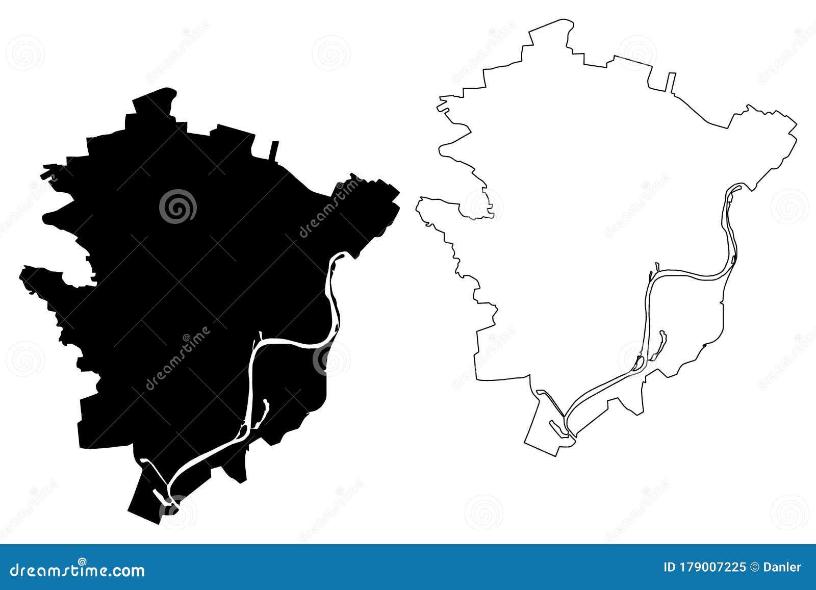 Chernihiv Map Vector Silhouette Illustration Isolated On White ...
