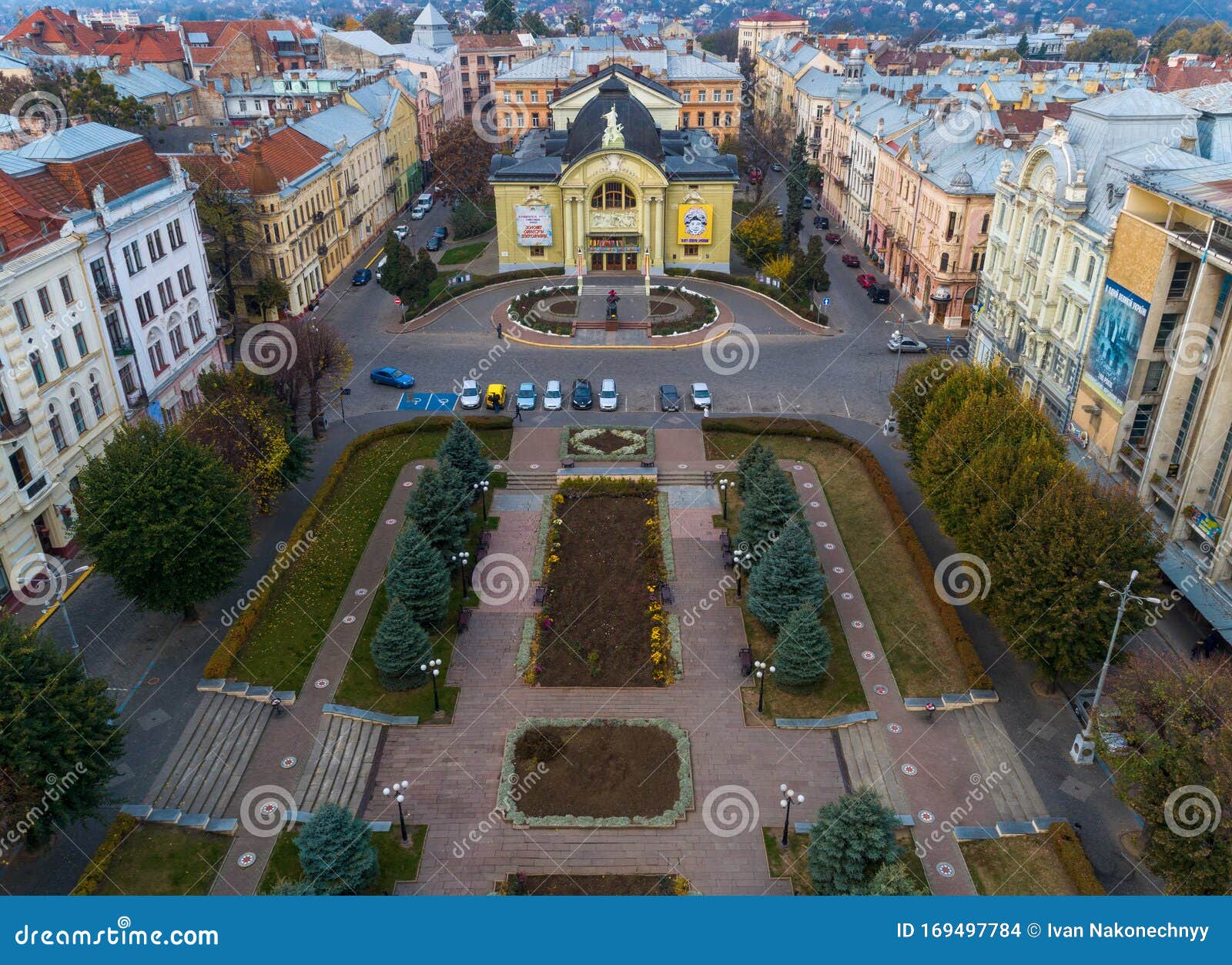 Chernivtsi from above editorial stock image. Image of view - 169497784