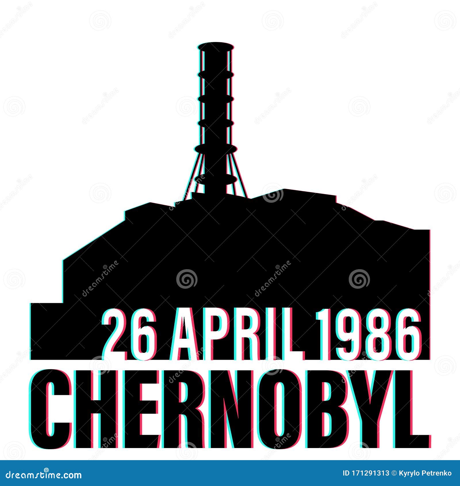 Chernobyl Disaster Vector Illustration with Date Isolated Stock ...