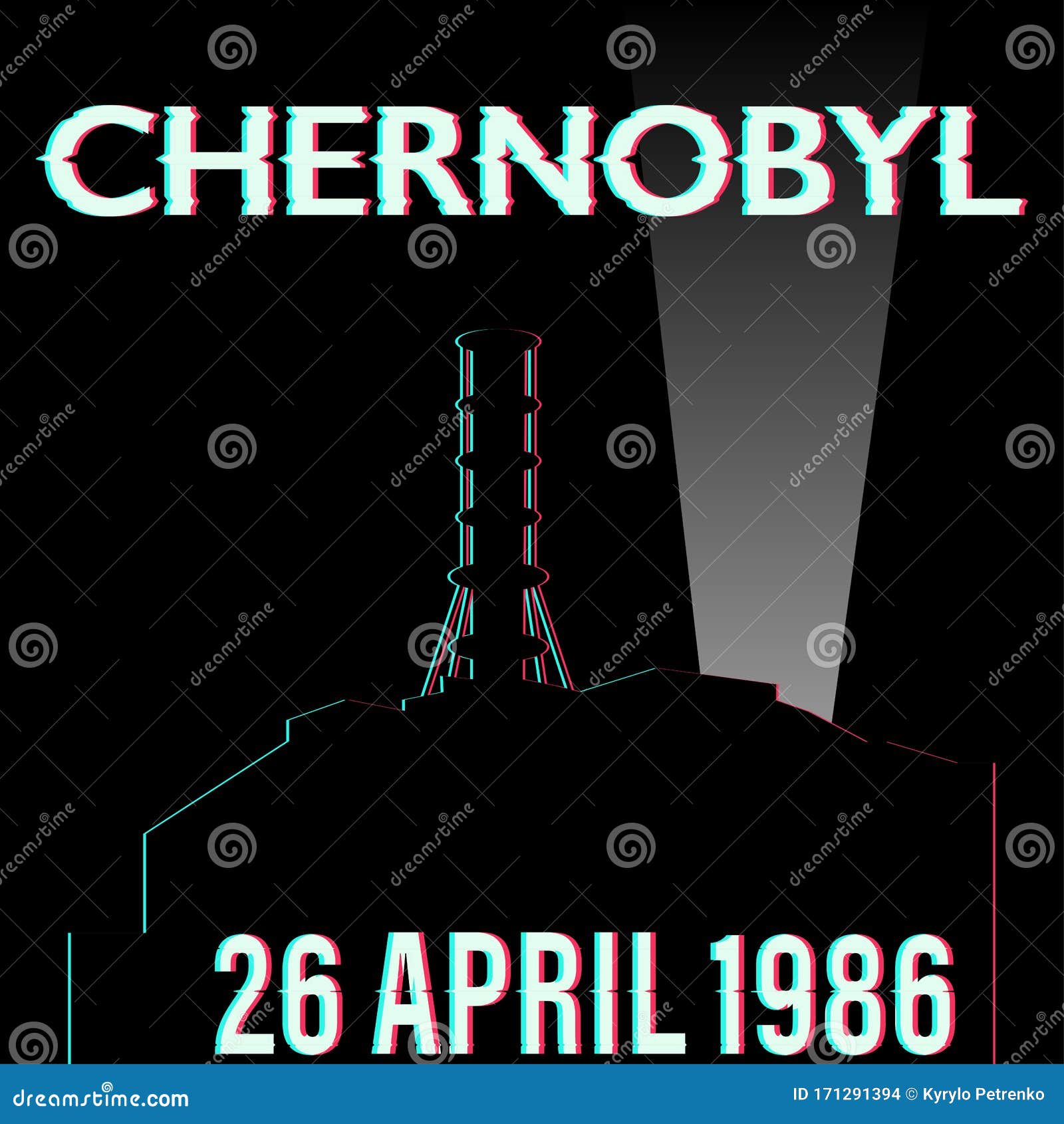 Chernobyl Disaster Vector Illustration with Date Isolated Stock ...