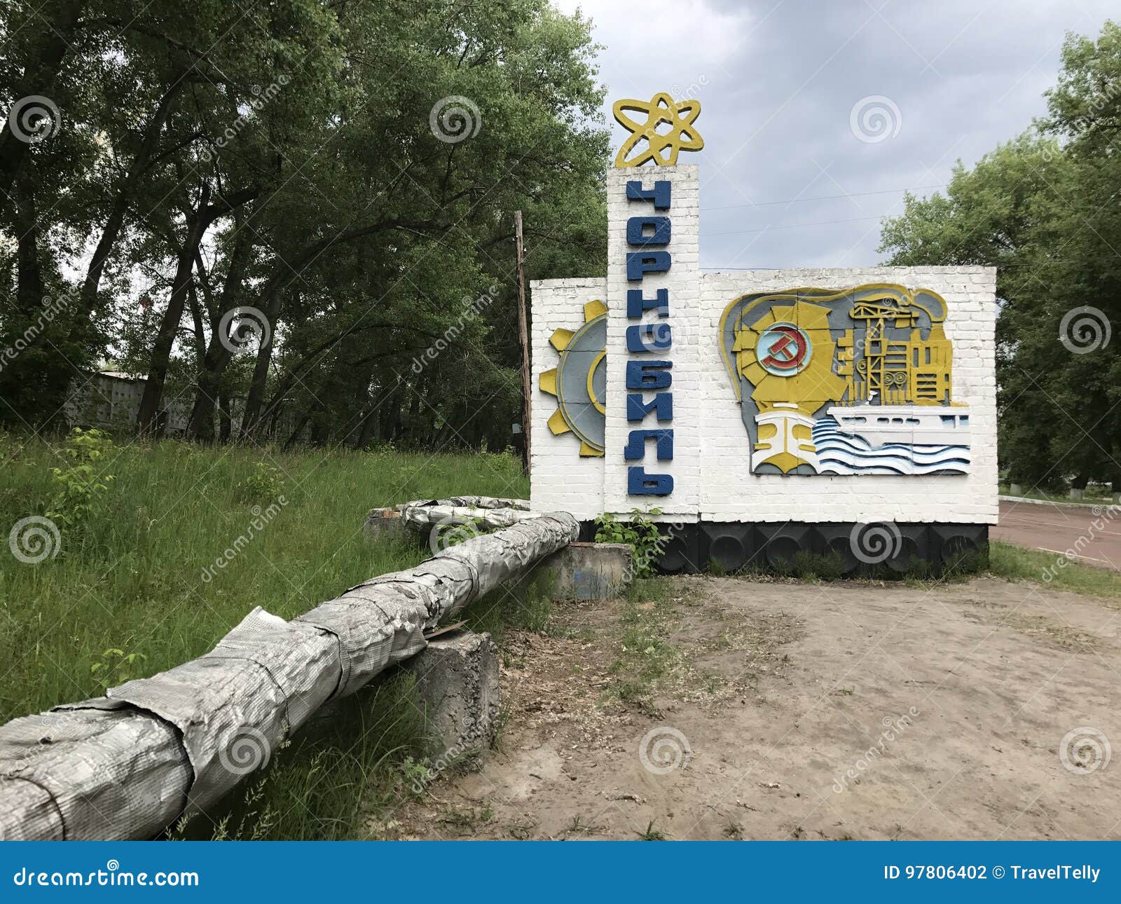 Chernobyl Sign Inside The Exclusion Zone. Stella With The Chernobyl ...