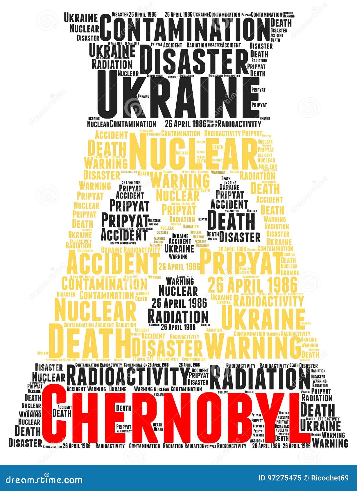Chernobyl Symbol Building Element Zone Silhouette Vector Illustration ...