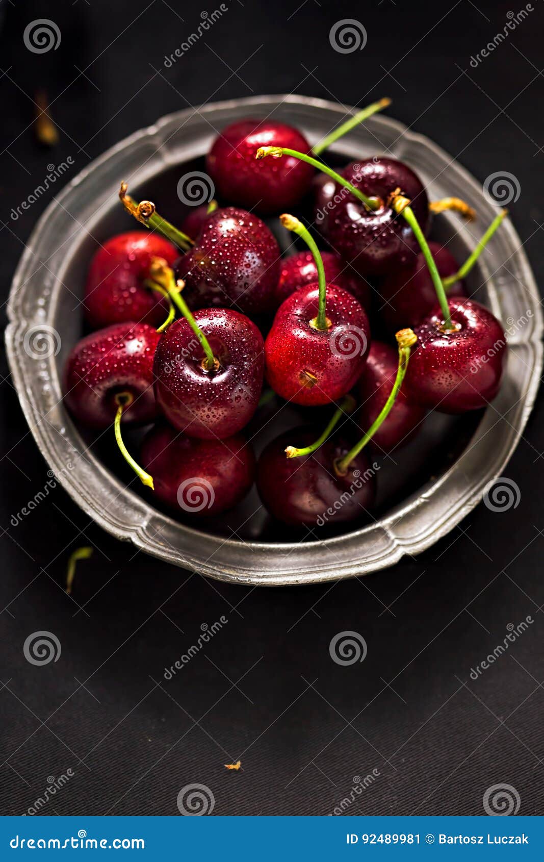Cherries on Black Background Stock Image - Image of juicy, organic ...