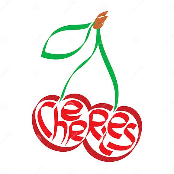 Cherries Calligraphy, Typography. Cherry Calligraphy, Typography. Fruit ...