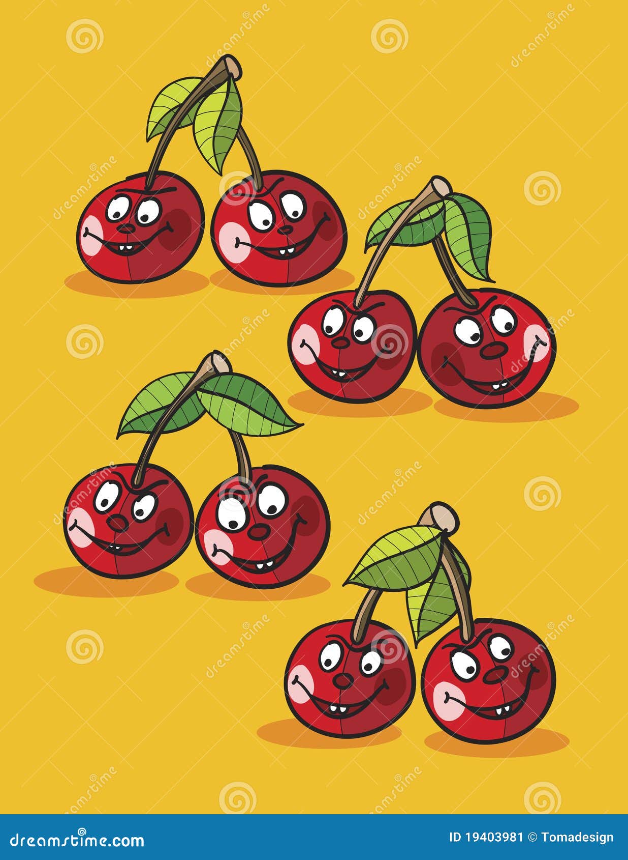 Cherries cartoon stock vector. Illustration of season - 19403981