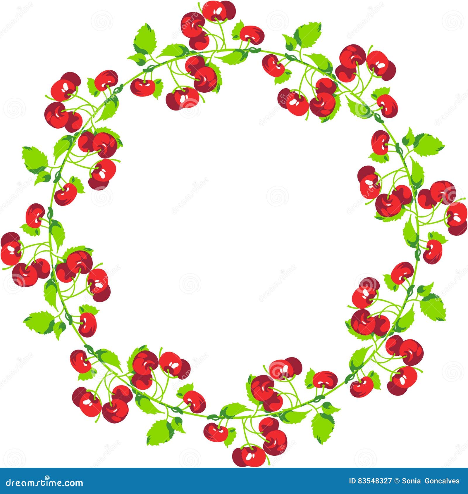 Cherries Circle Shape stock vector. Illustration of elegant - 83548327