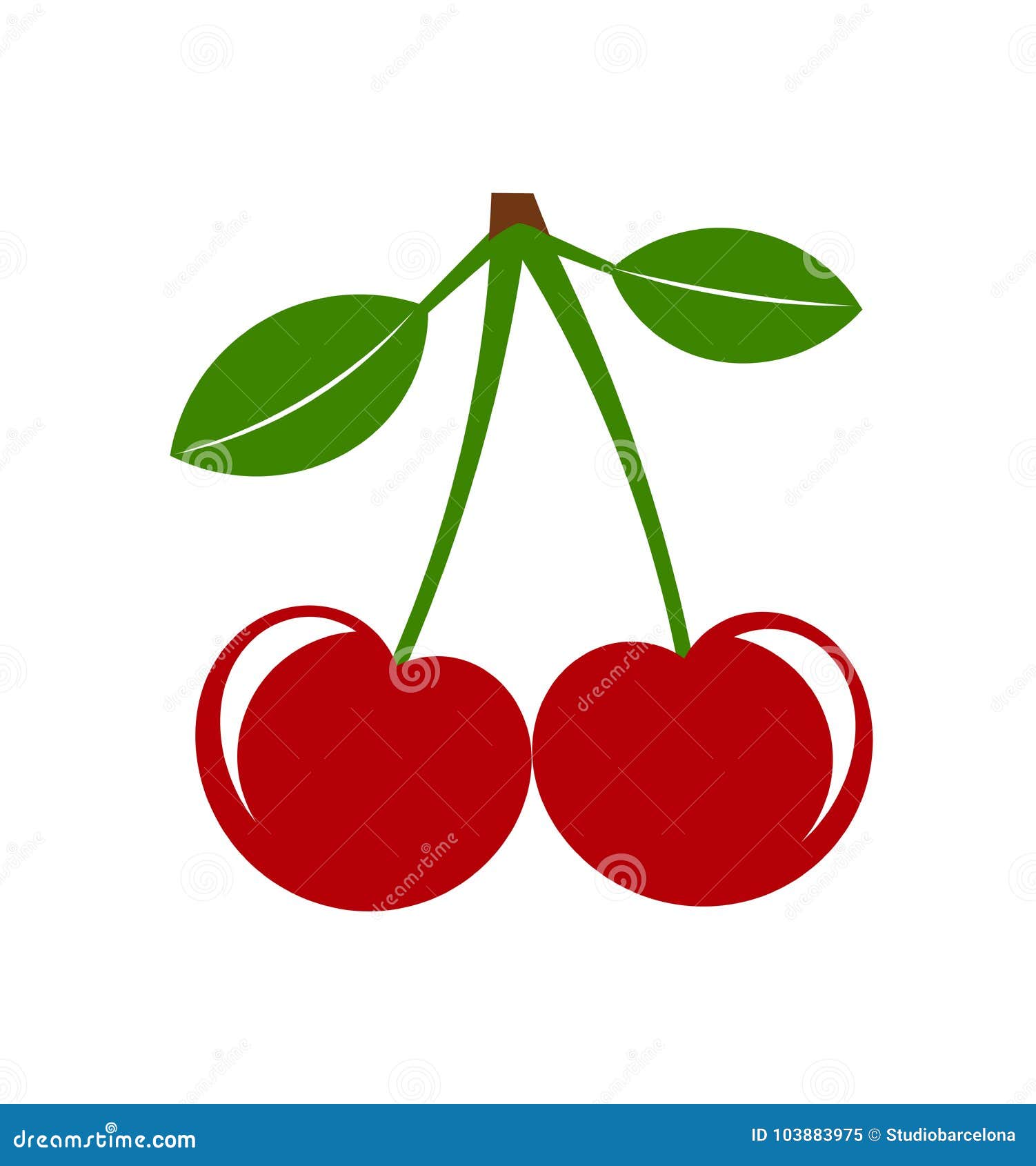 Cherries icon isolated stock vector. Illustration of organic - 103883975
