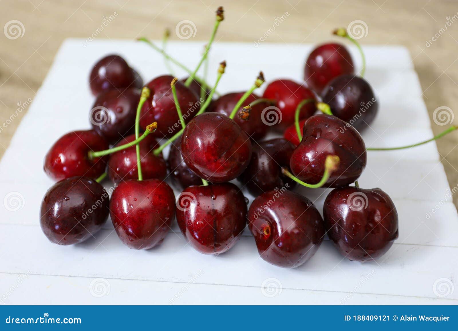 Cherries on a table stock image. Image of juicy, healthy - 188409121