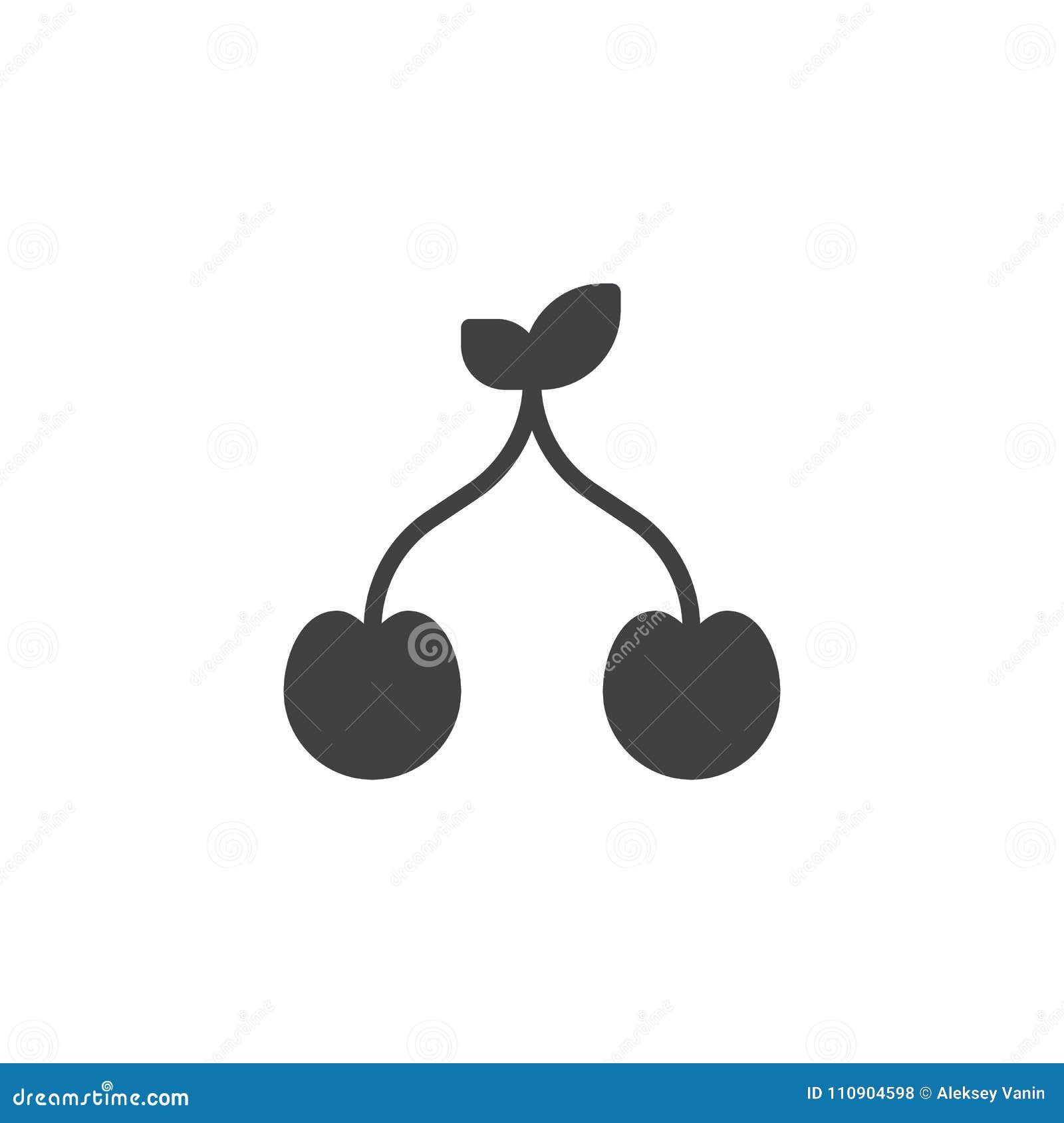 Cherries vector icon stock vector. Illustration of graphics - 110904598