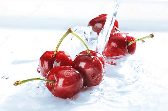Cherries in water stock image. Image of fluid, liquid - 30986341