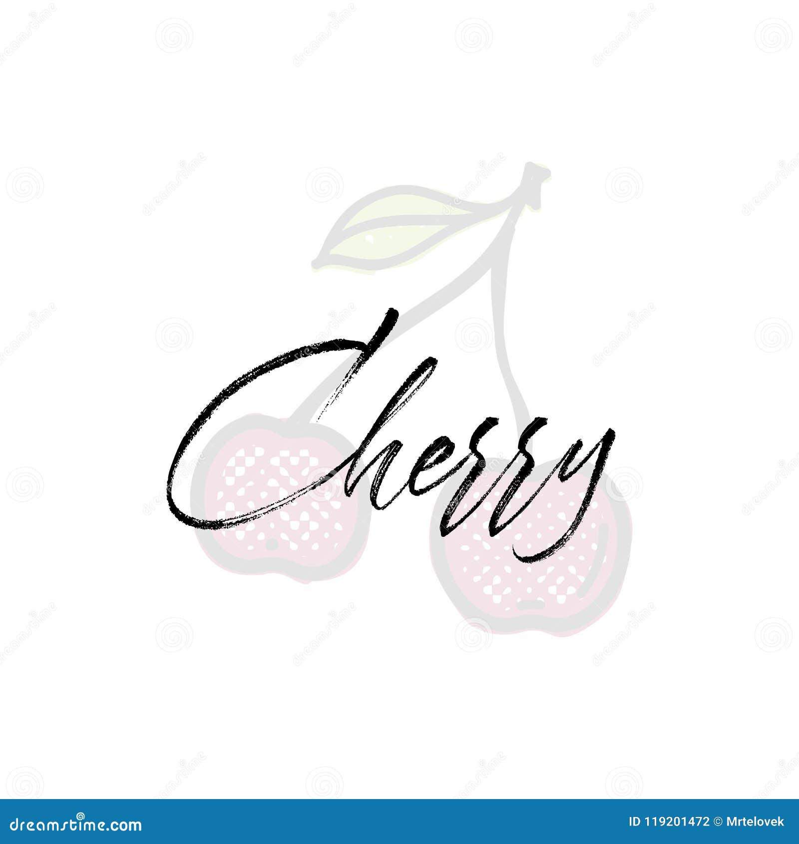 Cherries Word on Background Illustration. Fruit Web Element, Isolated ...