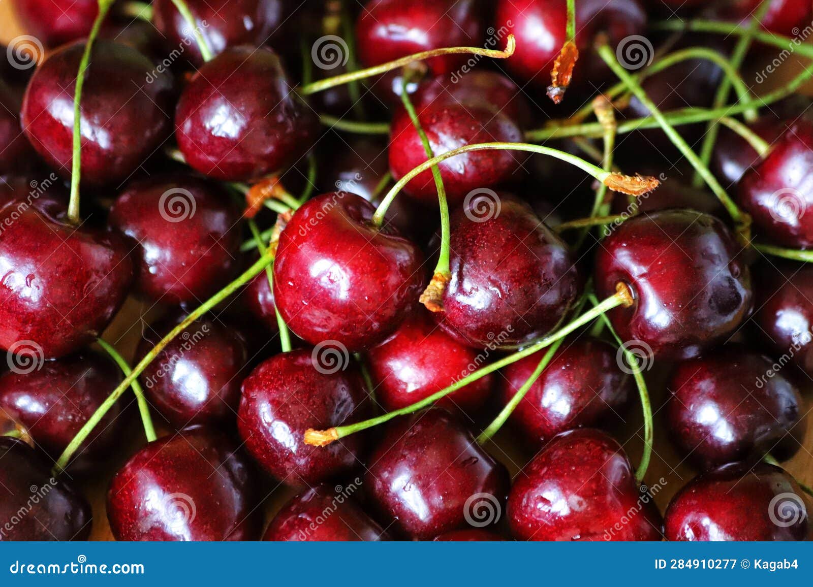 Cherry Background, Top View. Sour Cherry Flat Design. Fruit Macro ...