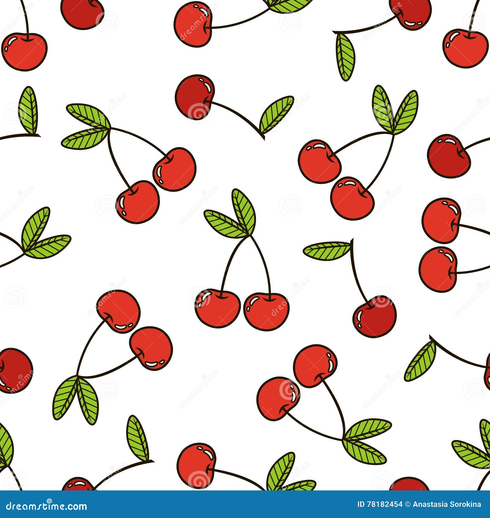 Cherry Background.Vector Seamless Pattern Stock Vector - Illustration ...