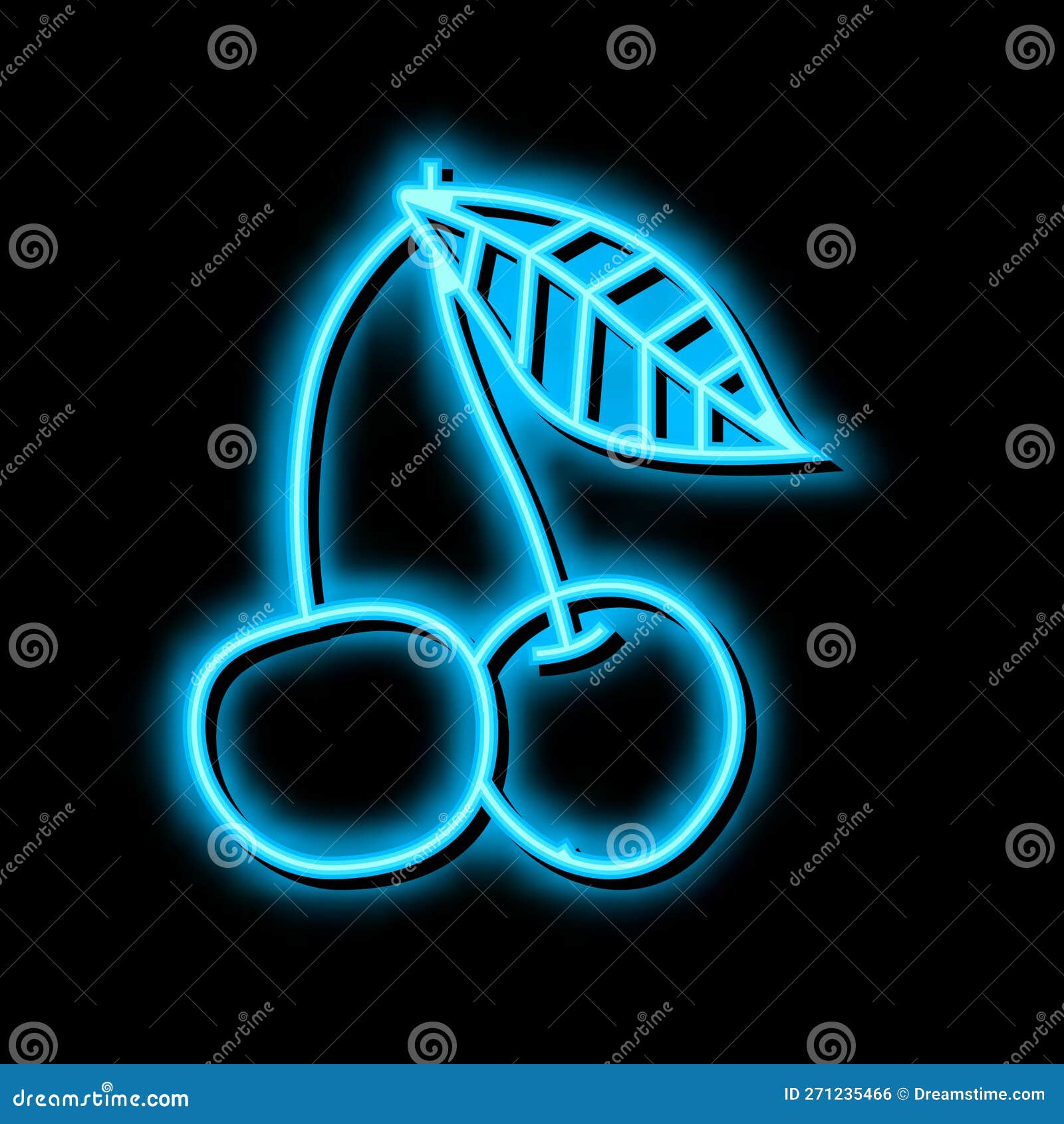 Cherry Berry Neon Glow Icon Illustration Stock Vector - Illustration of ...
