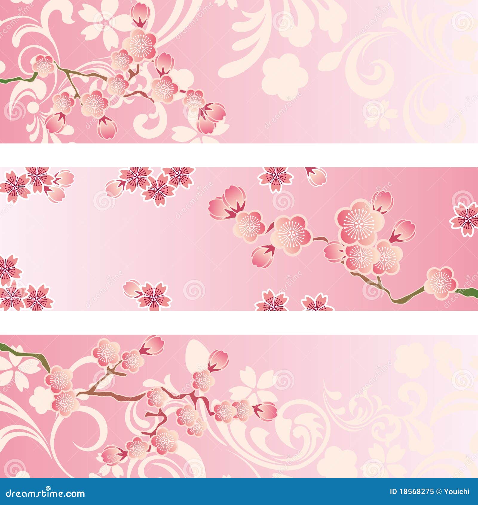 Cherry Blossom Banner Set Royalty Free Stock Photo - Image: 18568275