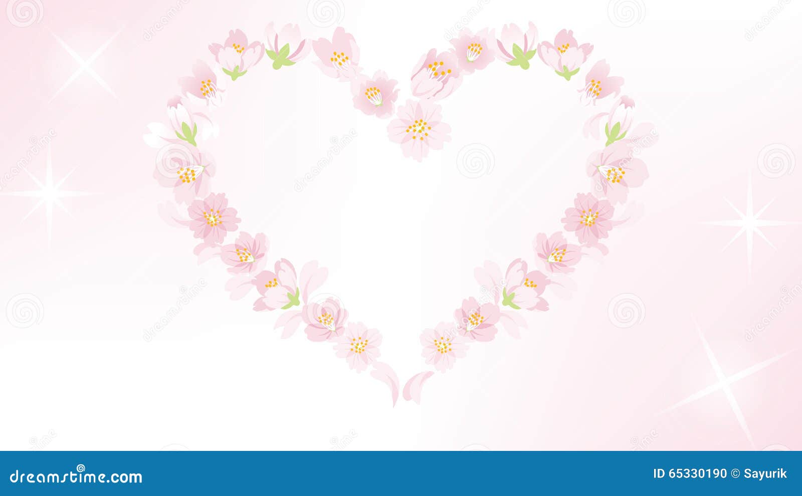 Cherry Blossom-het Kader Van De Hartvorm - EPS10 Vector Illustratie ...