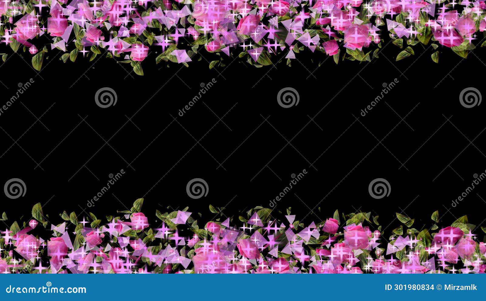 Cherry Blossom Petals Display Frame with Flower Petals and Particle ...