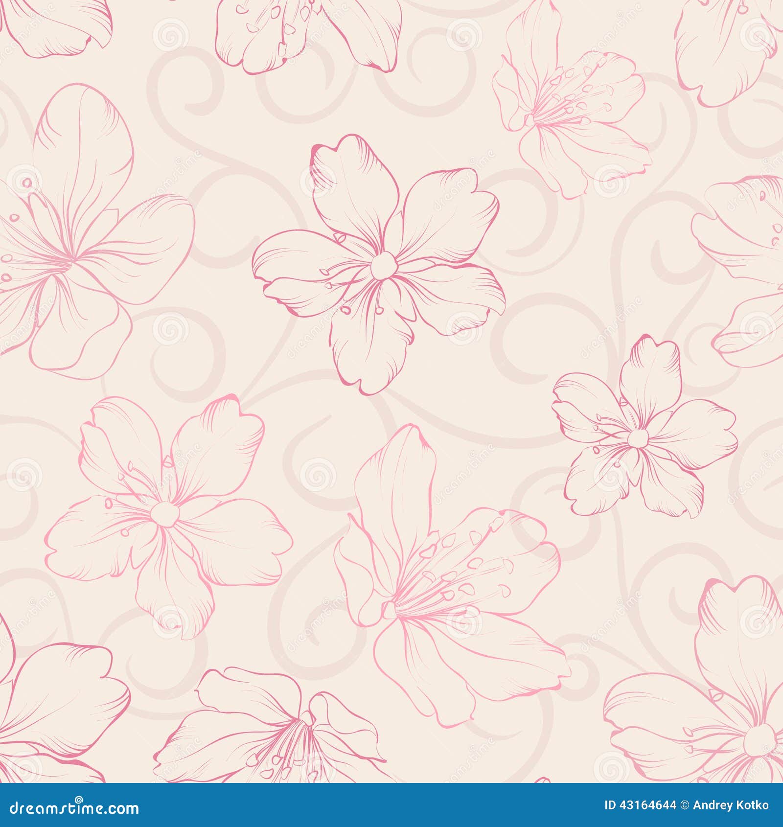 Cherry Blossom Seamless Pattern. Stock Vector - Illustration of icon ...