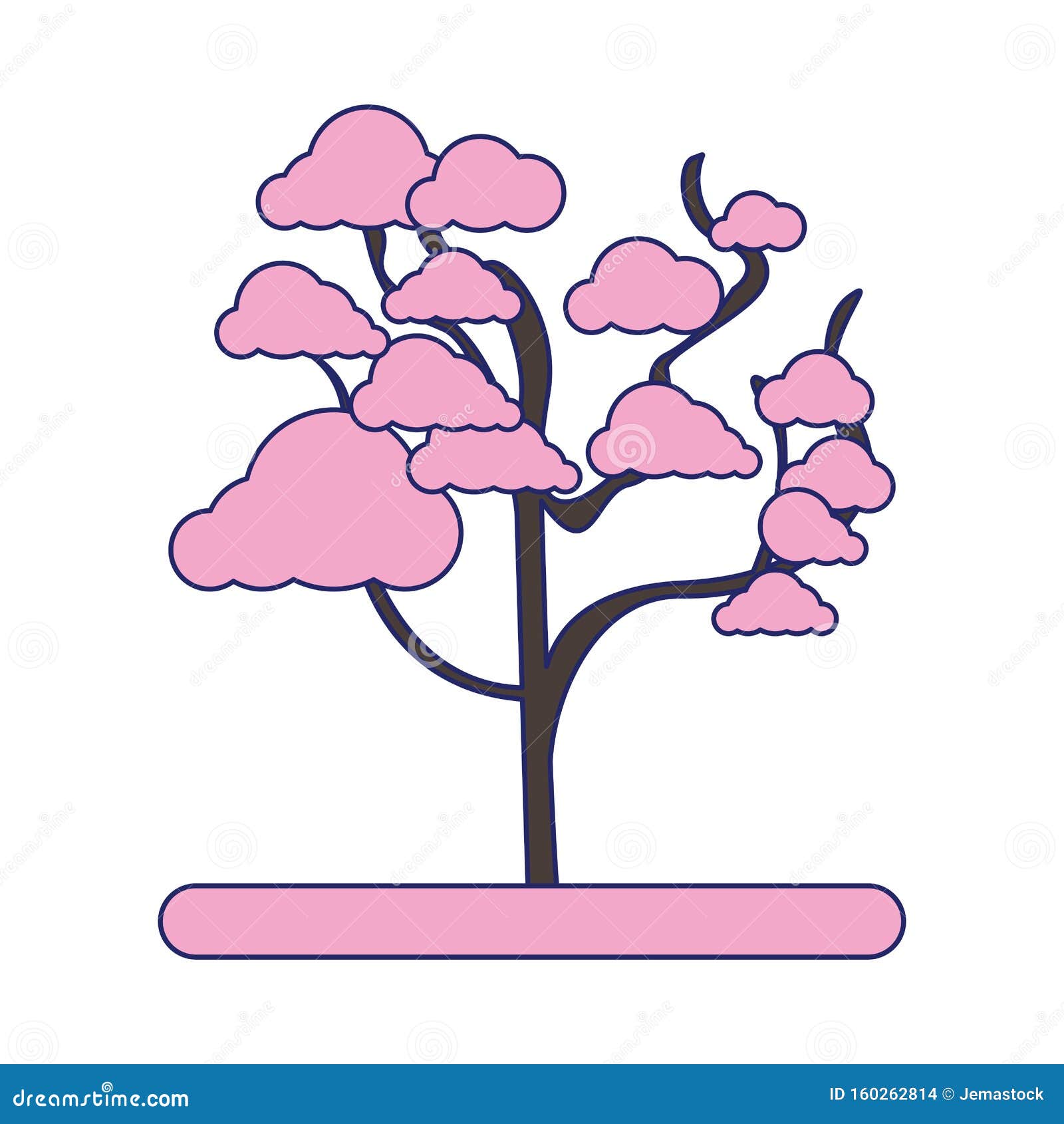 Cherry blossom tree icon stock vector. Illustration of element - 160262814