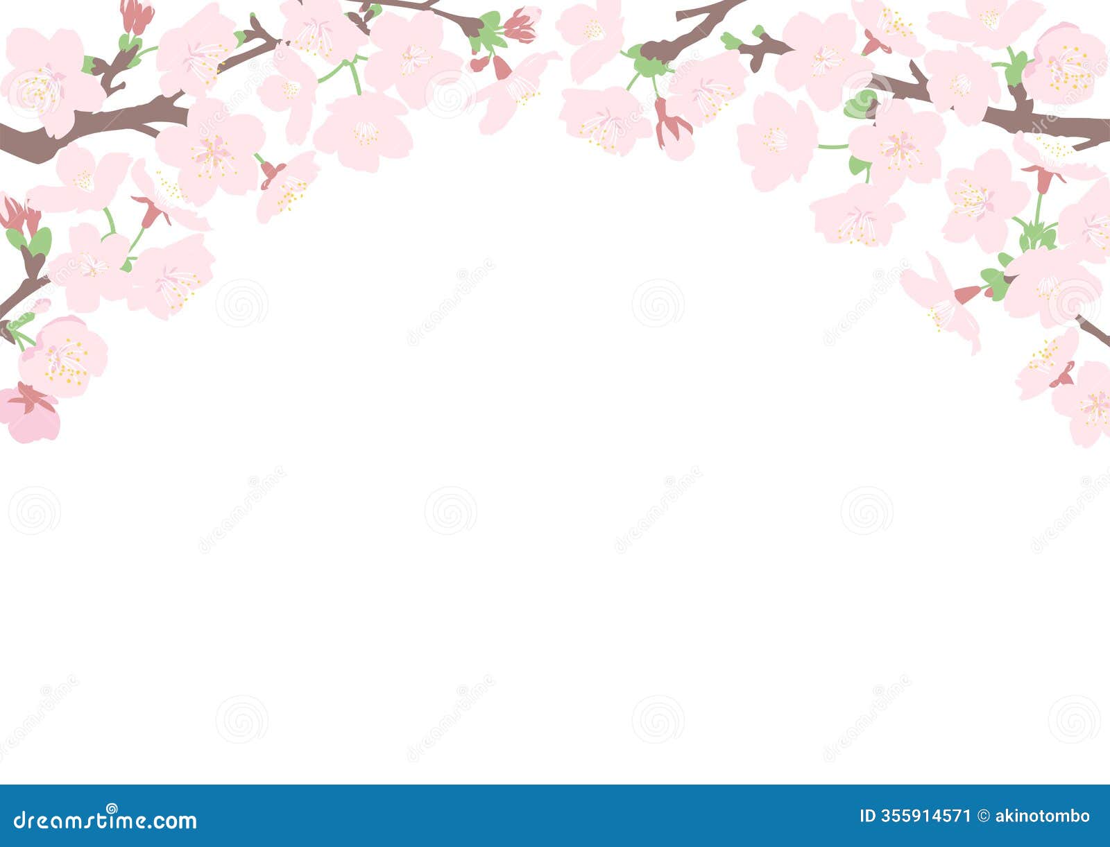 Cherry Blossom Tunnel Frame A4 Size Horizontal. Stock Vector ...
