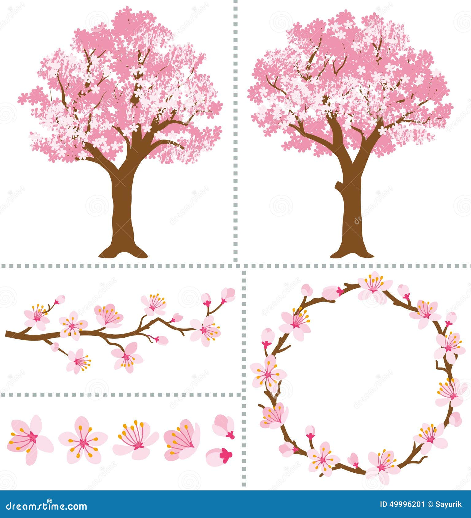Cherry Blossoms for Design Elements Stock Vector - Illustration of ...