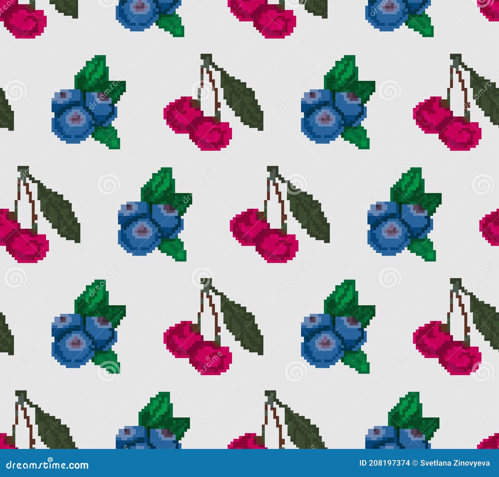 Blueberry Pixel Art: 8-bit Style Game Item Royalty-Free Cartoon ...