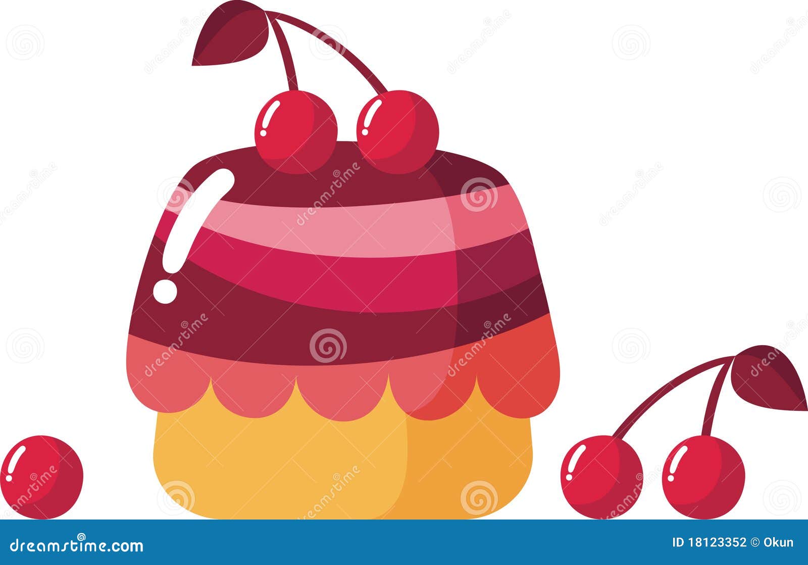 Cherry cake stock vector. Illustration of design, candy - 18123352