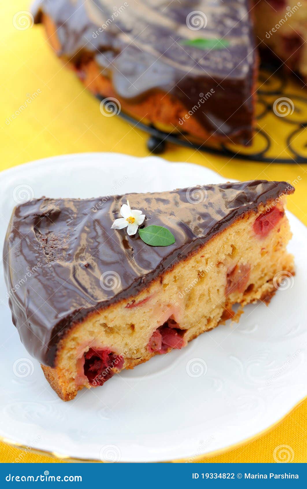 Cherry cake stock photo. Image of cherries, iced, gateau - 19334822
