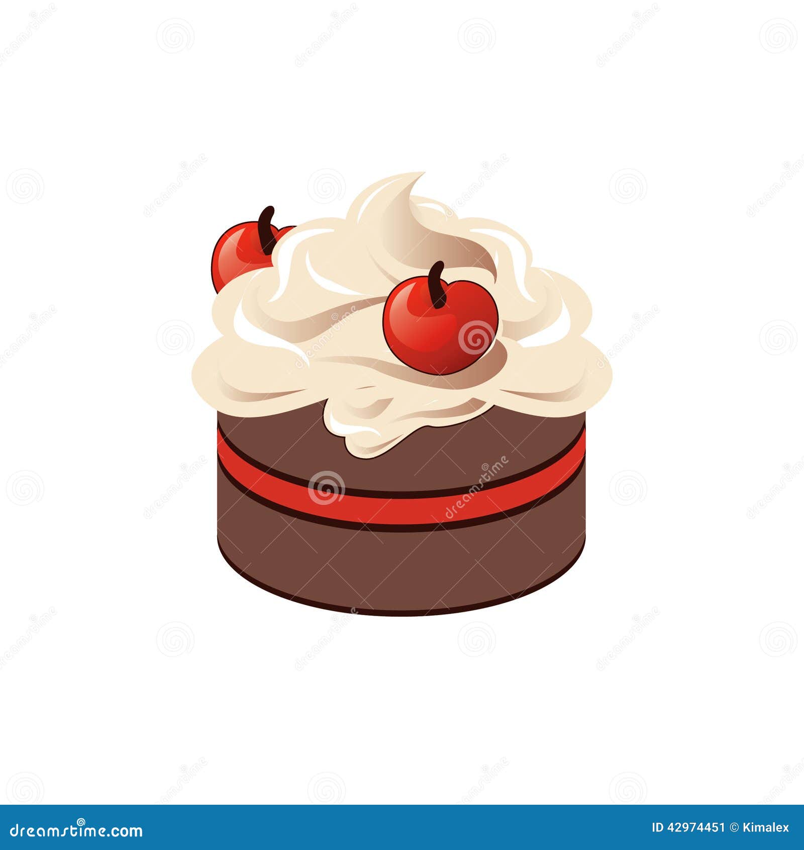 Cherry cake stock vector. Illustration of food, illustrations - 42974451
