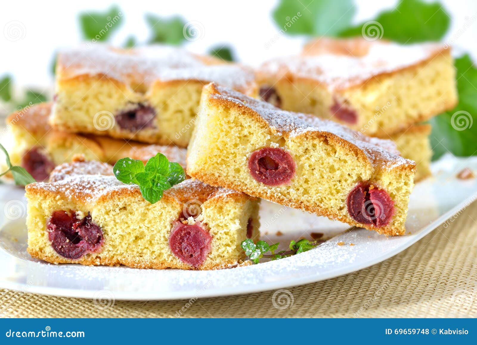 Cherry cake stock photo. Image of golden, delicious, fruit - 69659748