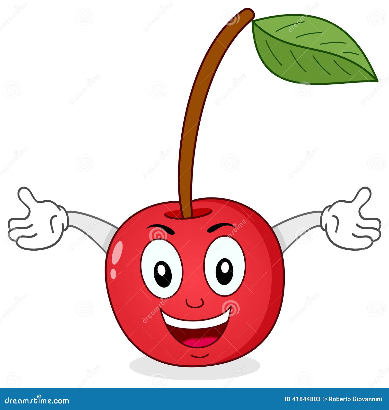 Cherry Cartoon Character Lindo Ilustración del Vector - Ilustración de ...