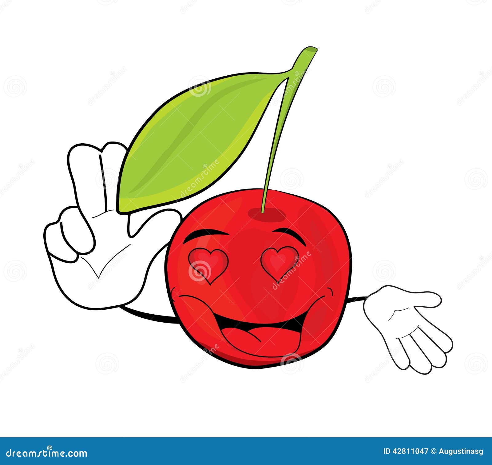 Cherry cartoon character stock illustration. Illustration of black ...