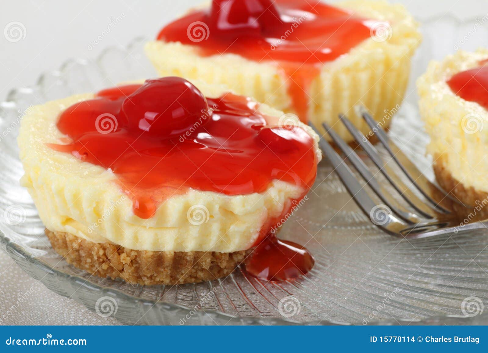 Cherry Cheesecake Cupcakes stock photo. Image of dessert - 15770114