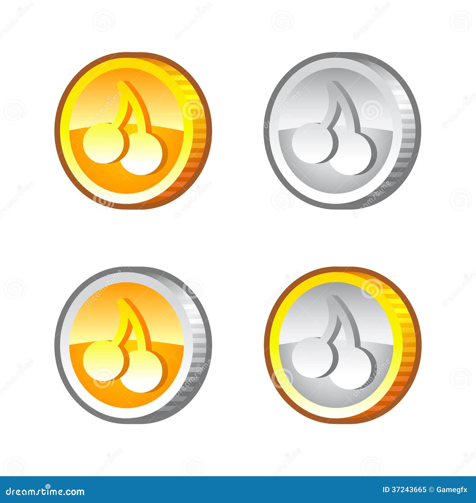 Cherry coins stock illustration. Illustration of cherry - 37243665