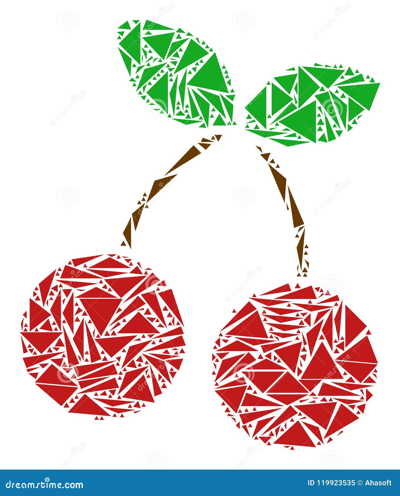 Cherry Mosaic of Triangles stock vector. Illustration of mosaic - 119923535