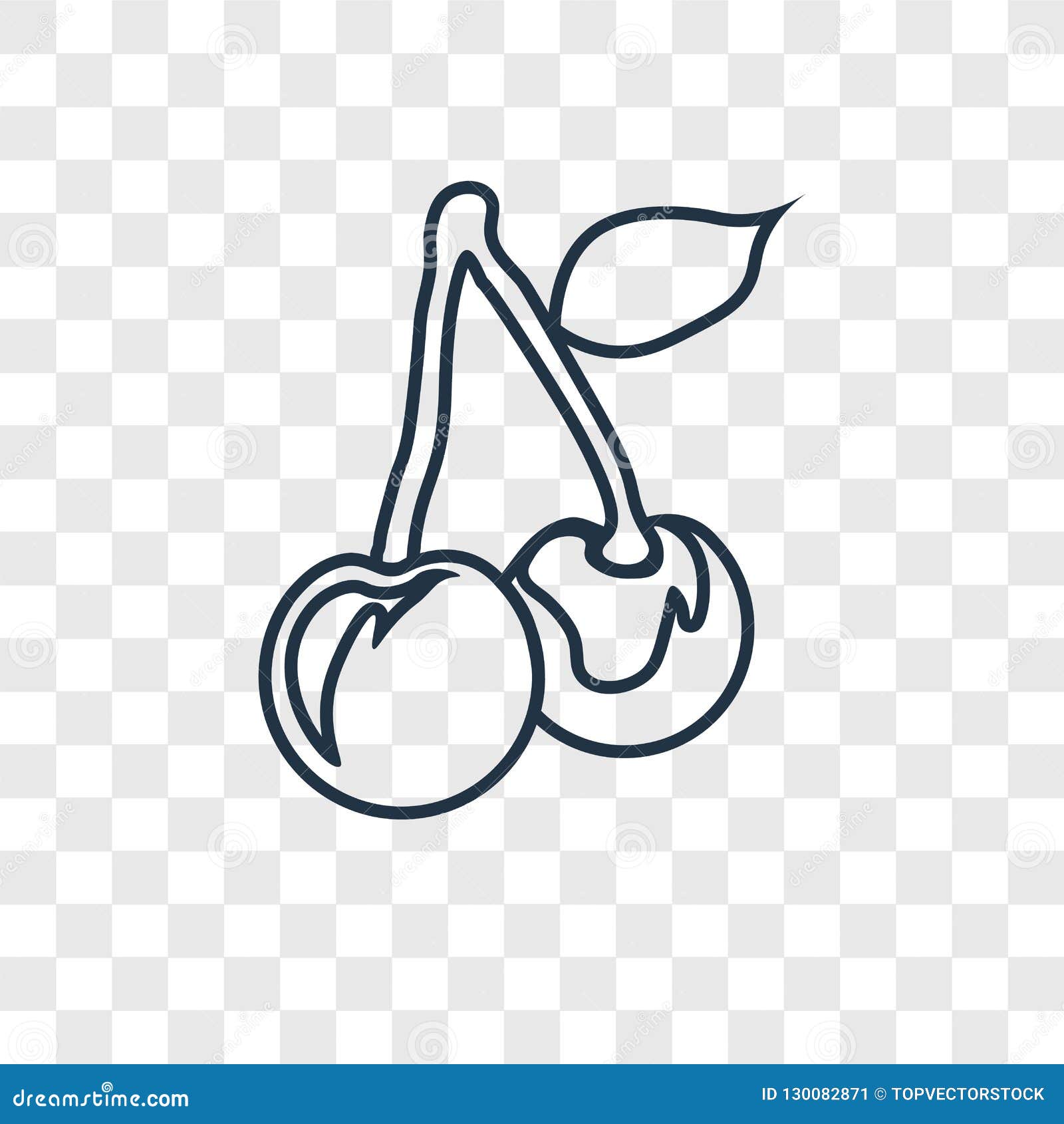 Cherry Concept Vector Linear Icon Isolated on Transparent Background ...