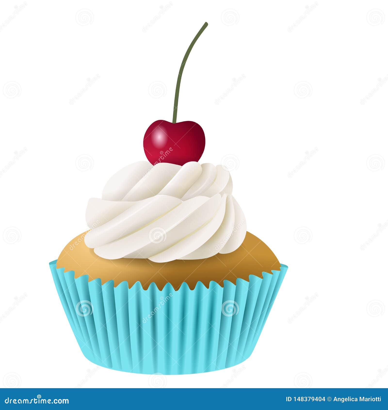 Cherry Cupcake Vector Stock Vector Illustration Of Strawberry 148379404