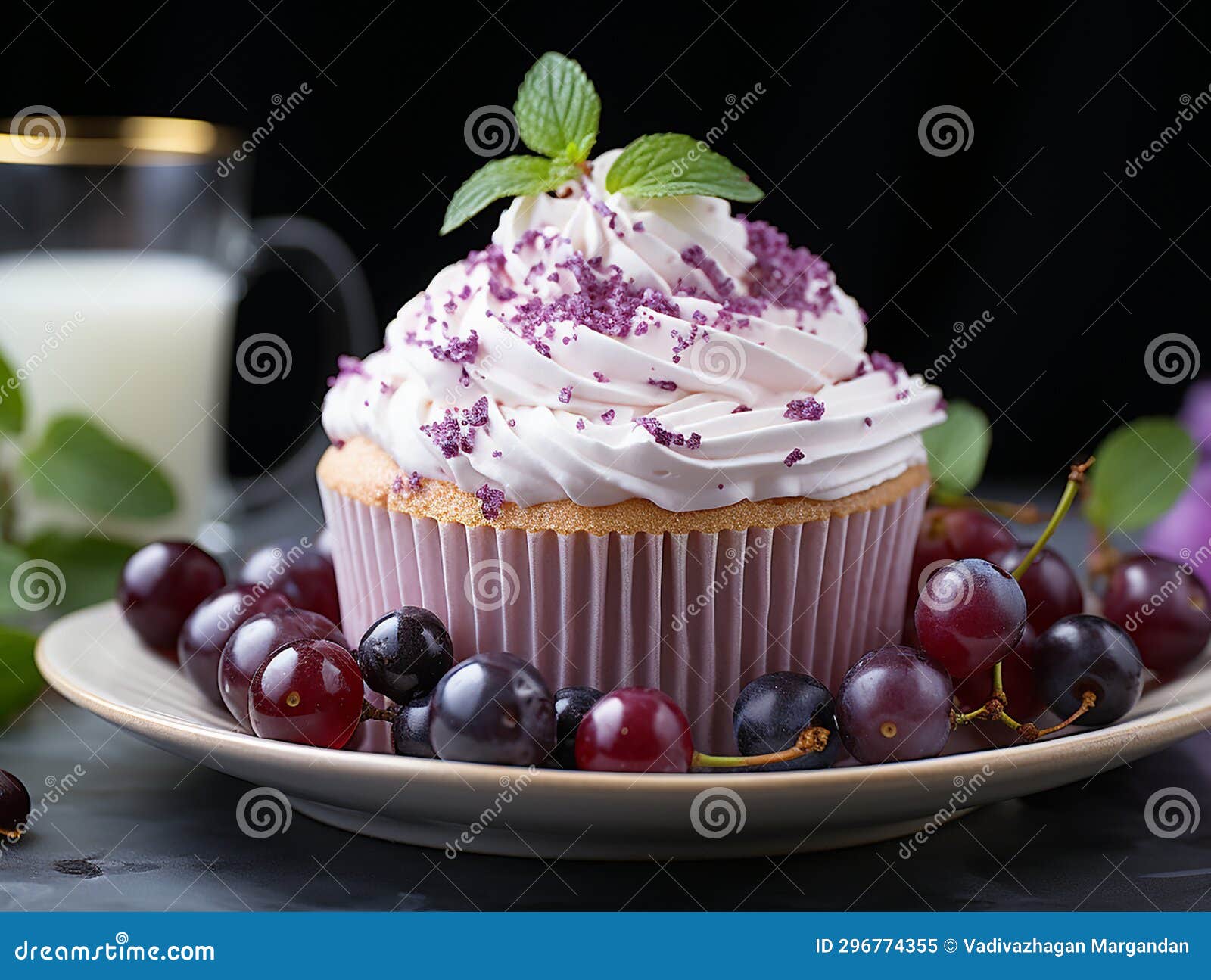 Cherry Cupcakes Tempting Display Stock Illustration - Illustration of cuisine, tempting: 296774355