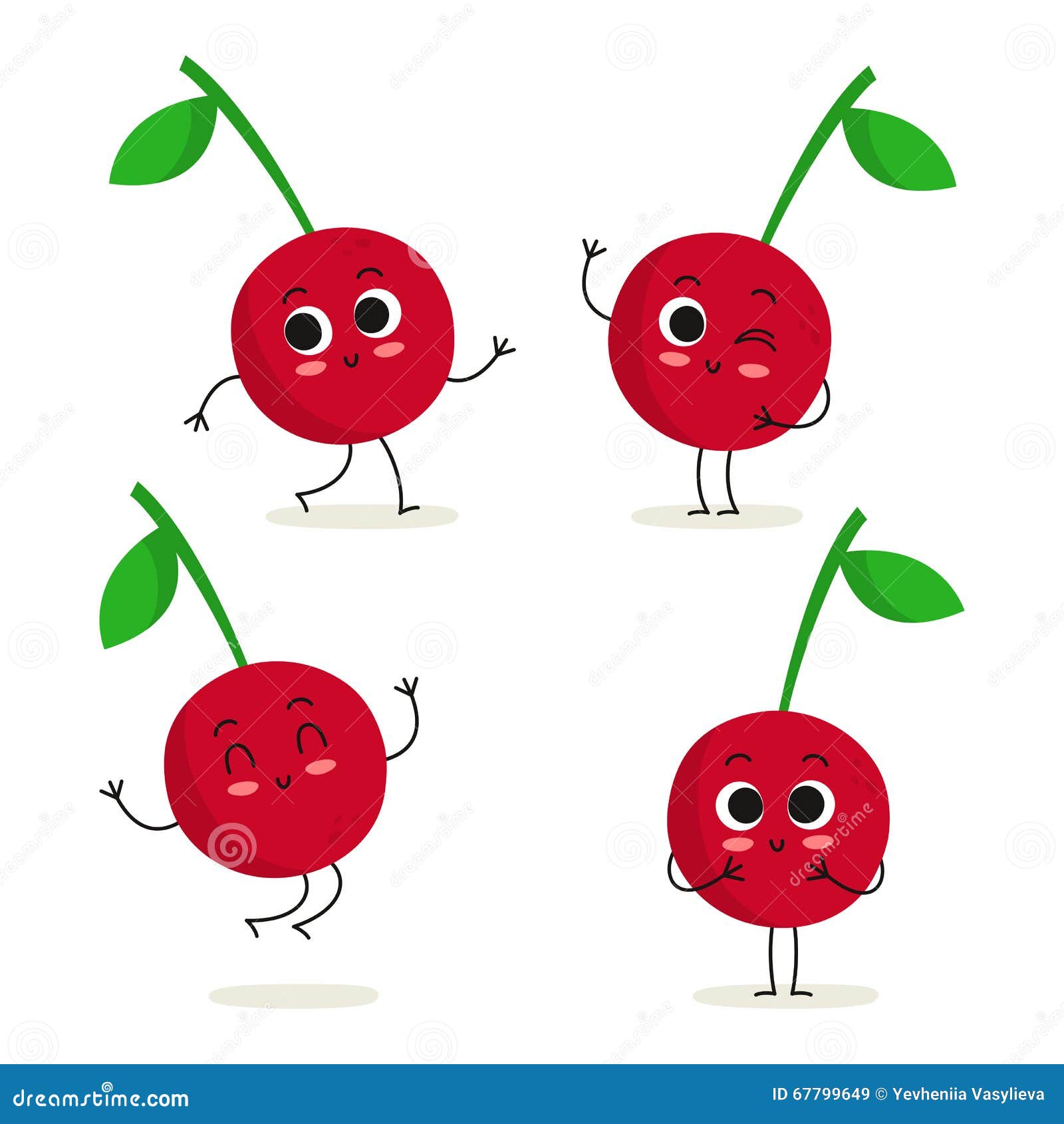Cherry Cute Kawaii Vector Character | CartoonDealer.com #178554149
