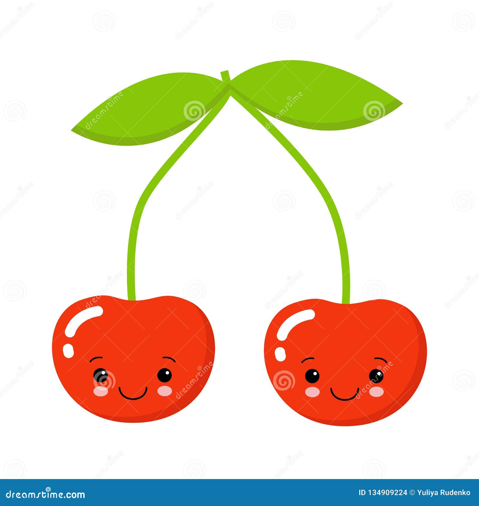 Cherry Cute Kawaii Vector Character | CartoonDealer.com #178554149