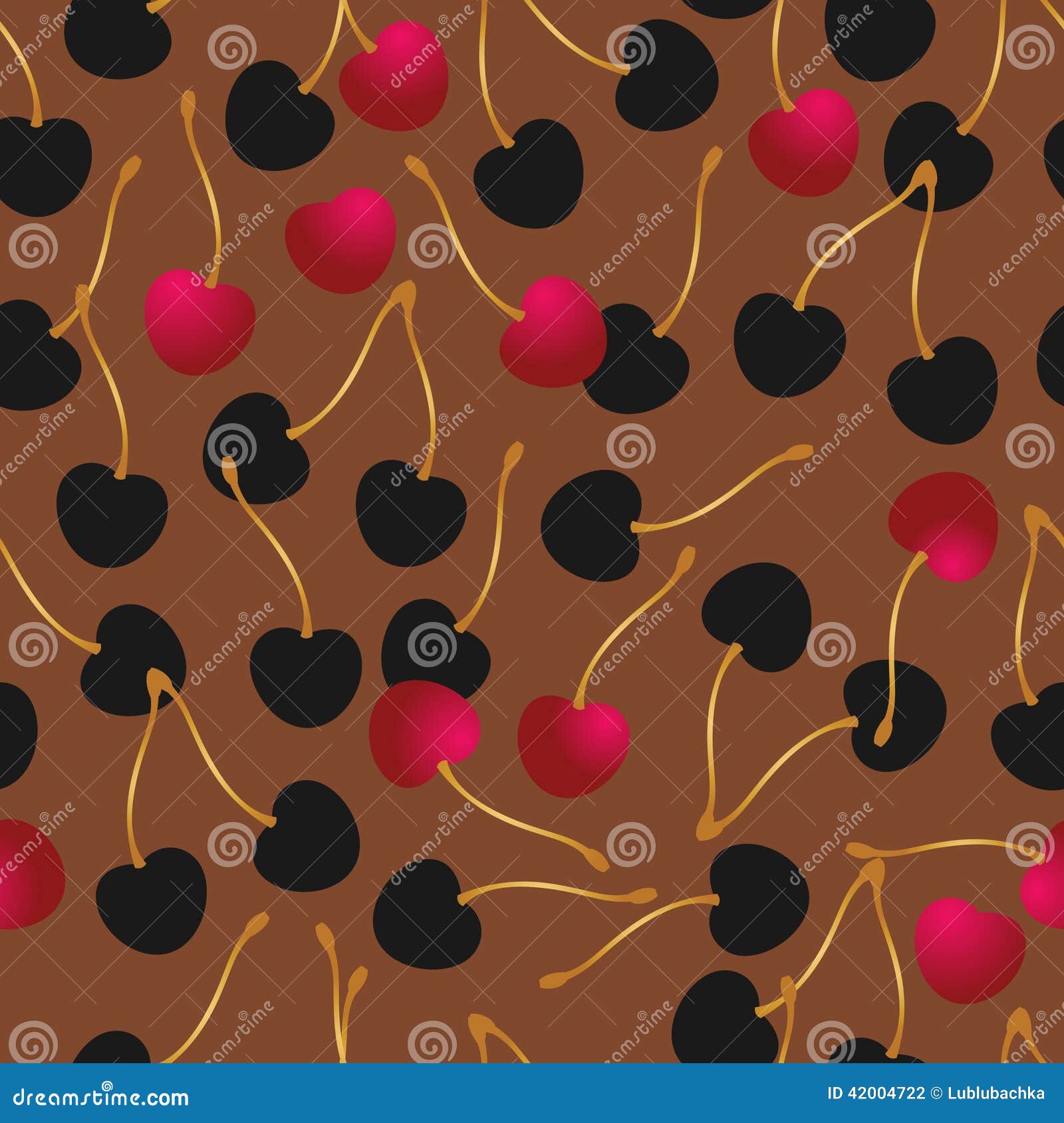 Cherry Decorative Seamless Vector Pattern Stock Vector - Illustration ...