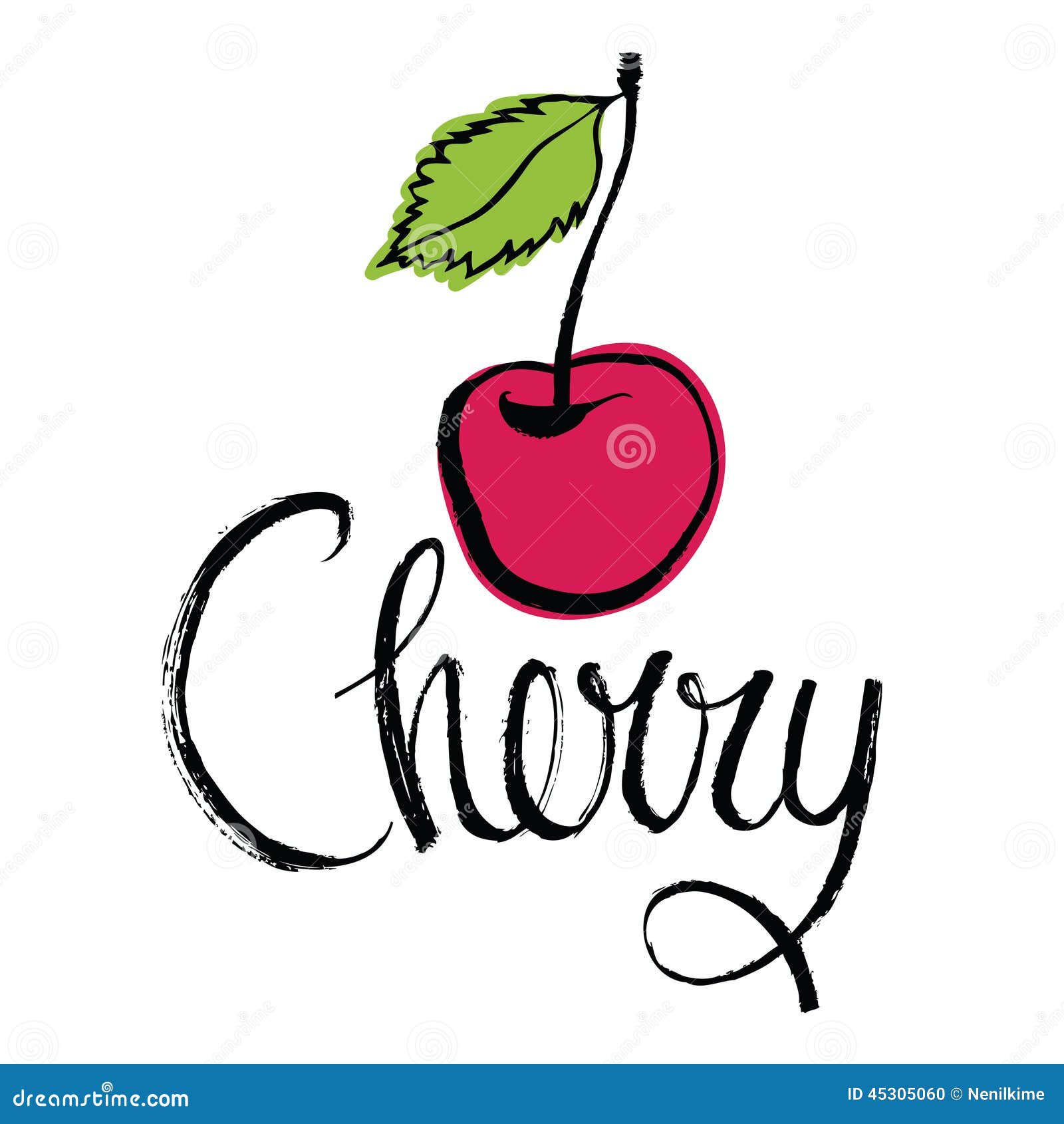 Cherry design card stock vector. Illustration of isolated - 45305060