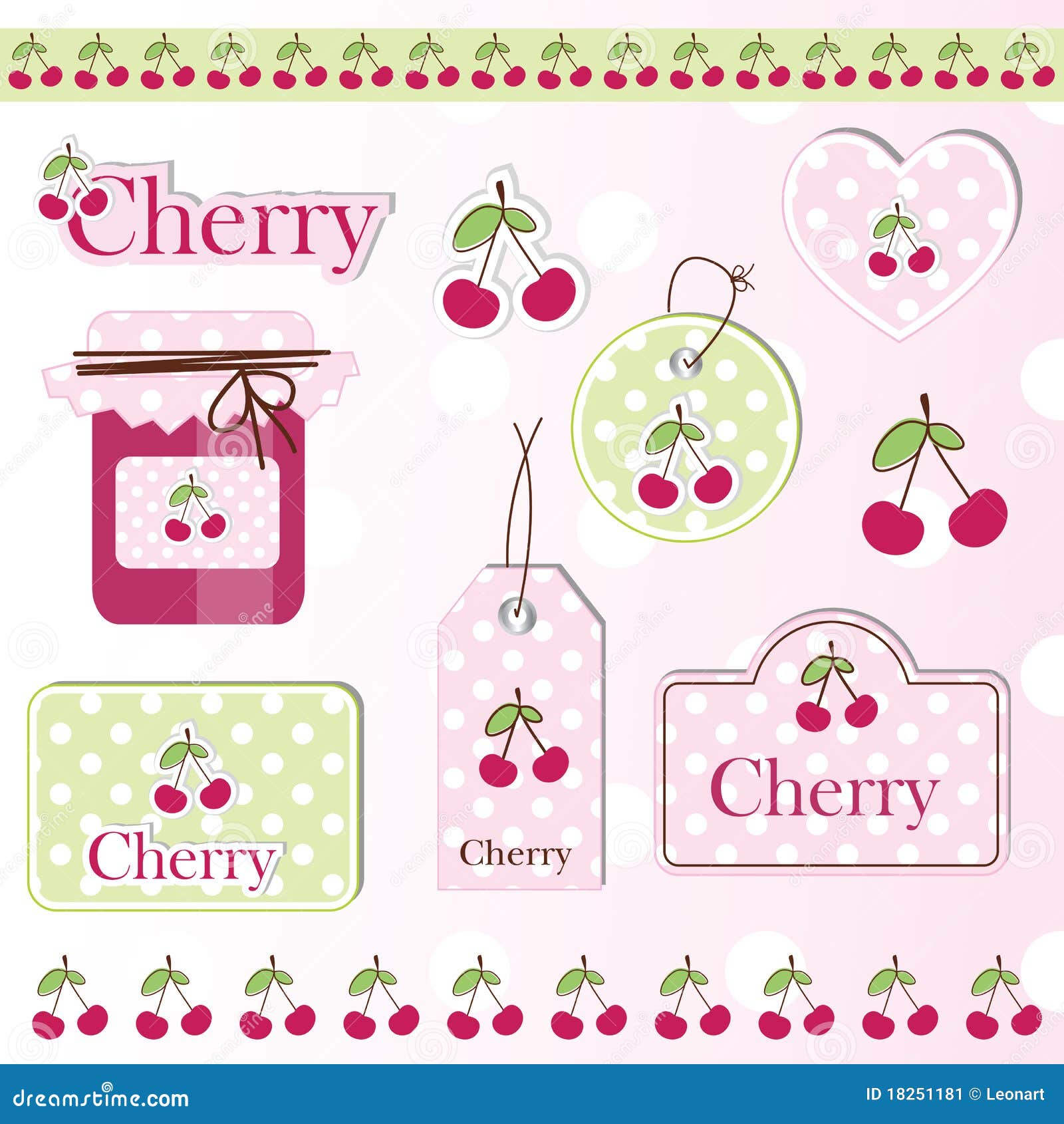 Cherry design elements stock illustration. Illustration of decoration ...