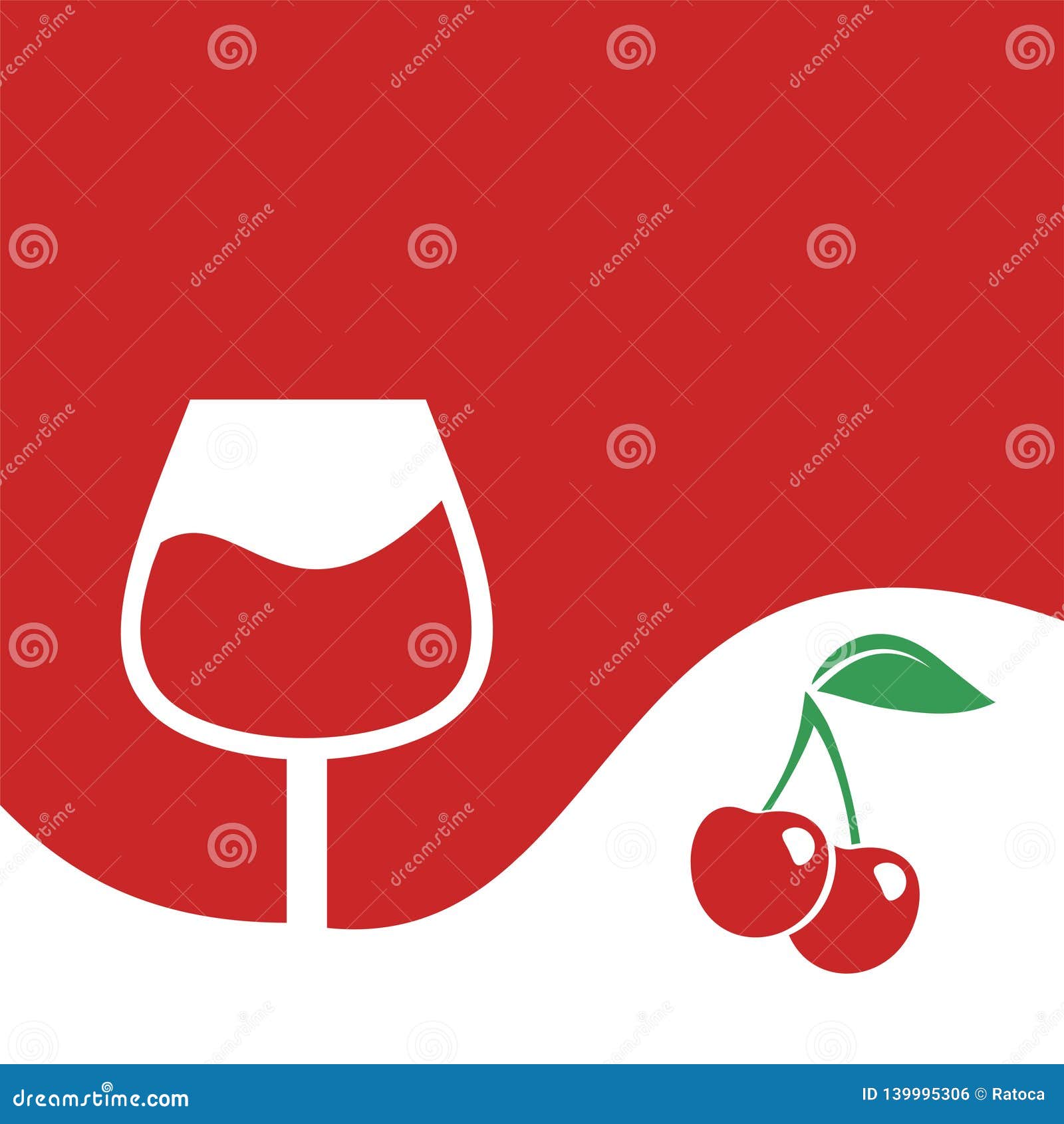 Cherry drink illustration stock vector. Illustration of freshness ...