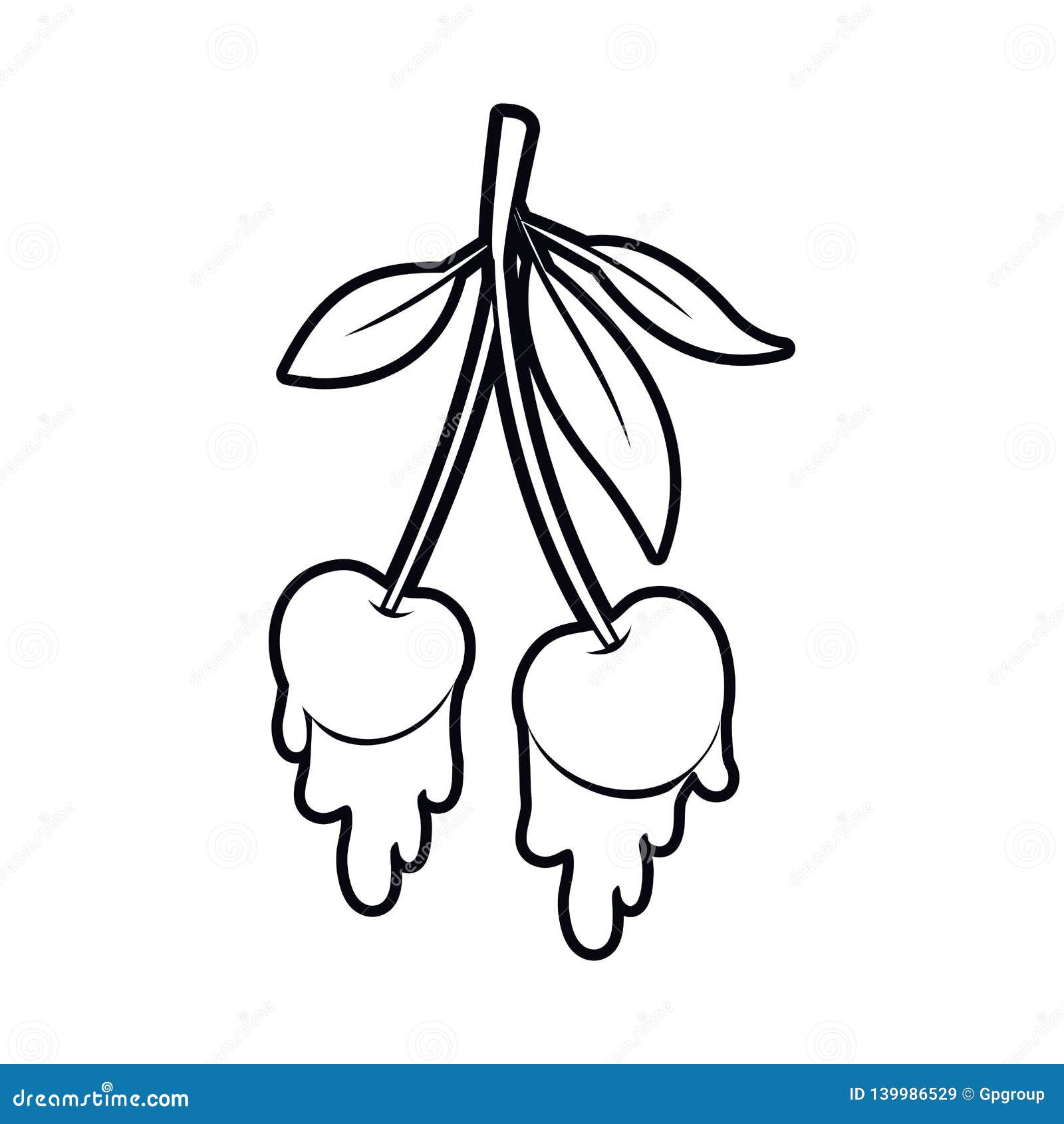 Cherry dripping icon stock vector. Illustration of drawing - 139986529